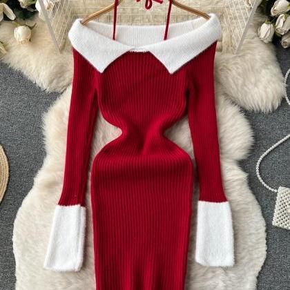 Elegant Off Shoulder Package Hips Mini Dress Women Fashion Halter ...