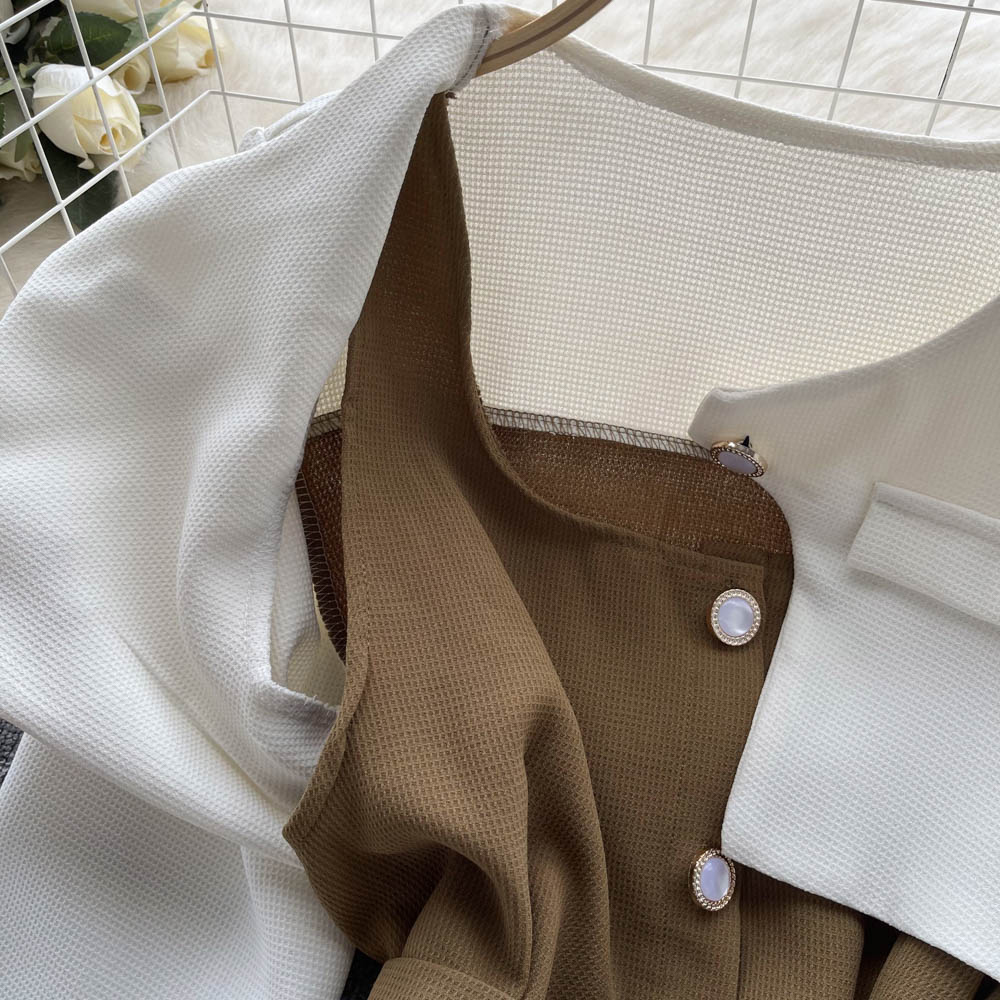 Patchwork Design Blouse Slim Women Long Sleeve O Neck Sashes Fashion ...