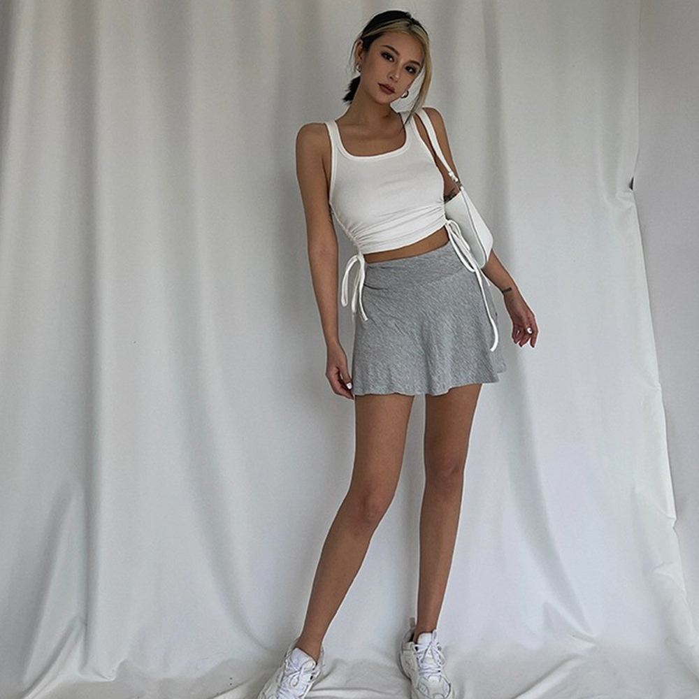 Sexy High Waist Split Skirt Sport Gym Stretch Short Skirt on Luulla