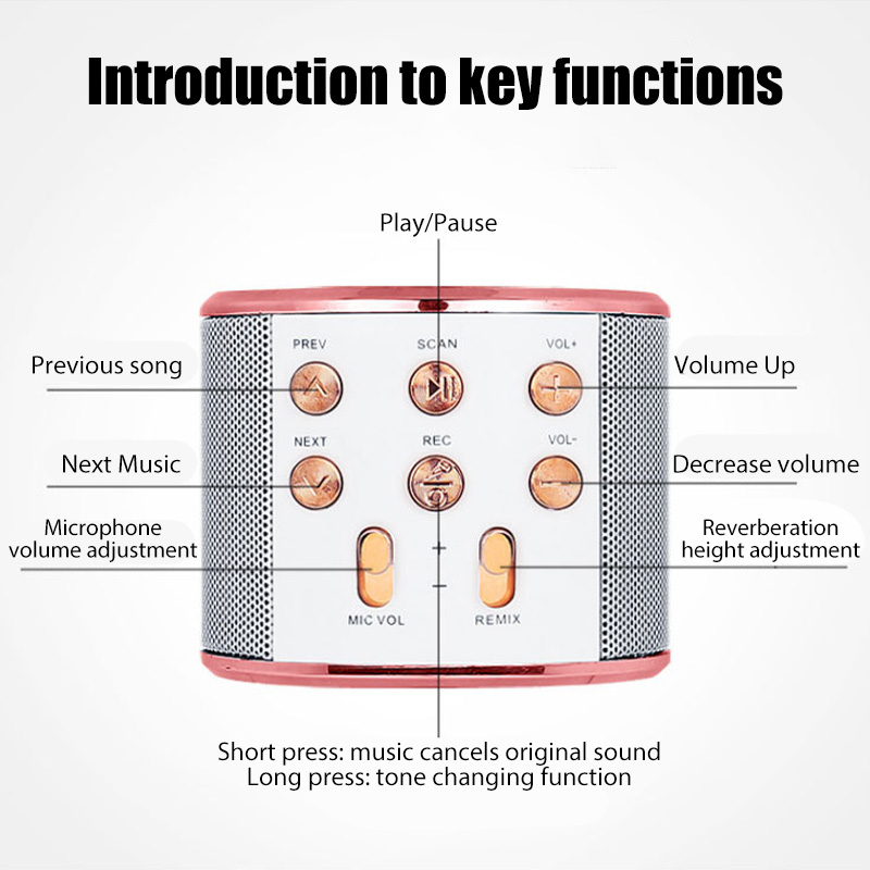 Microphone For Kids Singing 5 In 1 Wireless Bluetooth Microphone With ...