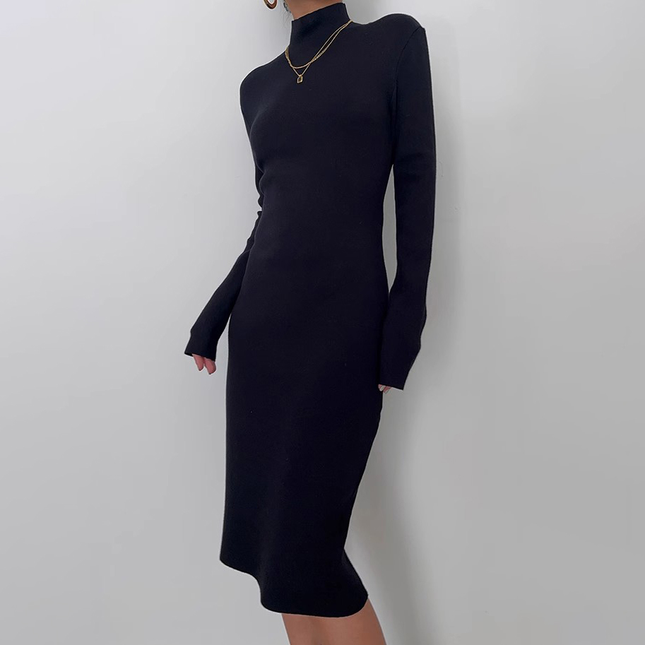Women's Sexy Mock Neck Bodycon Dress on Luulla
