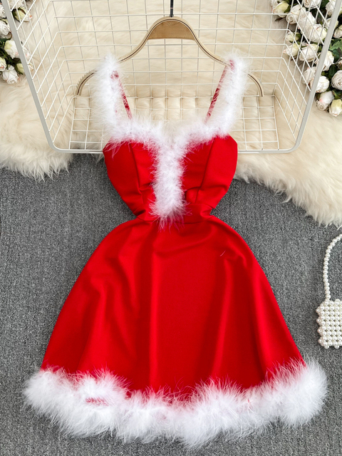 Fashion Style Sexy Uniform Furry Stitching Nightclub Off-shoulder ...