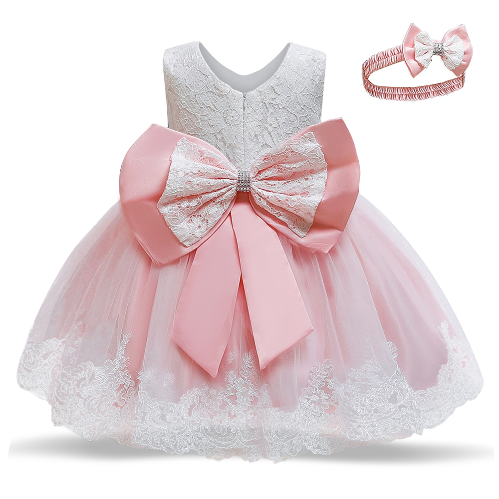 Baby Girls Dresses For Bow Newborn Infant Birthday Baptism Vestido ...