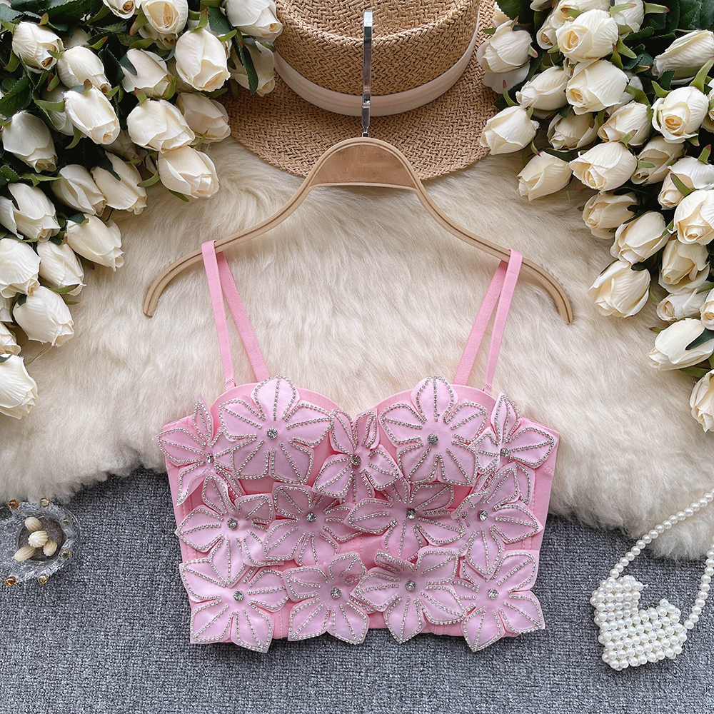 Diamond Backless Camisole Women Floral Strap Elegant Fashion Solid ...