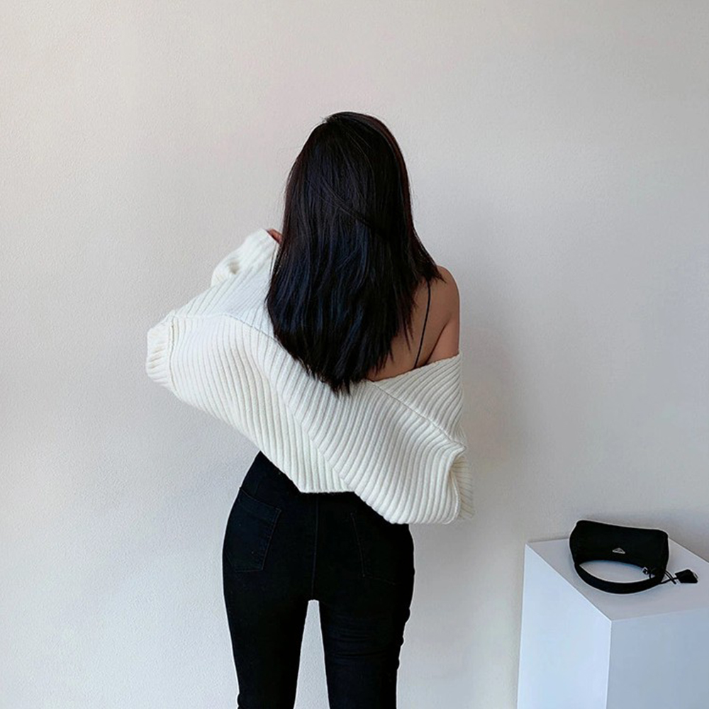 Bat Sleeve Shawl Knitted Cardigan Short Waistcoat Sweater Jacket on Luulla